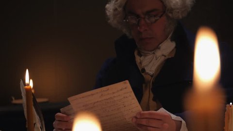 Close Shot 1700s Man Writing Quill Stock Footage Video (100% Royalty ...