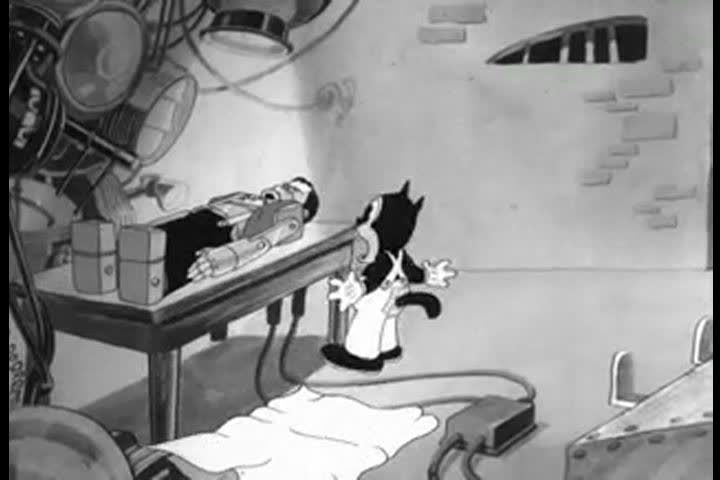 cartoon frankenstein aroused by electric shock Stock Footage Video (100 ...