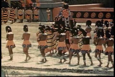Reenactment Ancient Aztec Rite 1942 Mexico Stock Footage Video (100% ...