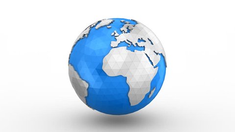 Rotating Blue Earth 4k Animation White Stock Footage Video (100% ...
