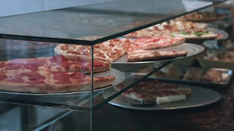 Pizza On Display Pizzeria New York Stock Footage Video (100% Royalty ...
