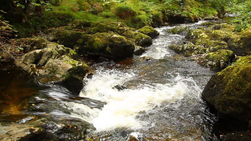 Water Flowing Downstream - a Stock Footage Video (100% Royalty-free ...
