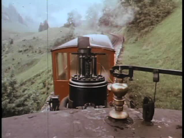 view top steam locomotive traveling through Stock Footage Video (100% ...