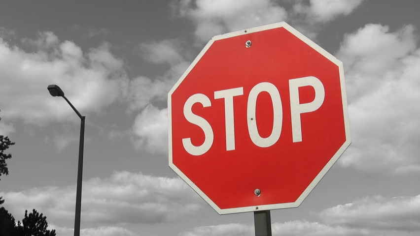 Stop Sign with Grey Timelapse Stock Footage Video (100% Royalty-free ...