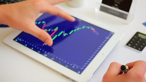 Stock Market Chart On Digital Tablet Stock Photo (Edit Now) 371792773