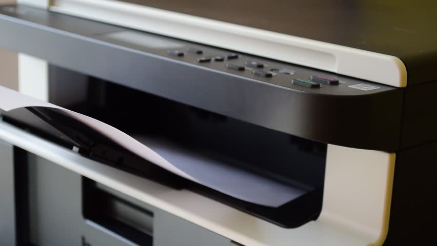 Printer Closeup, Printing in Process. Stock Footage Video (100% Royalty ...