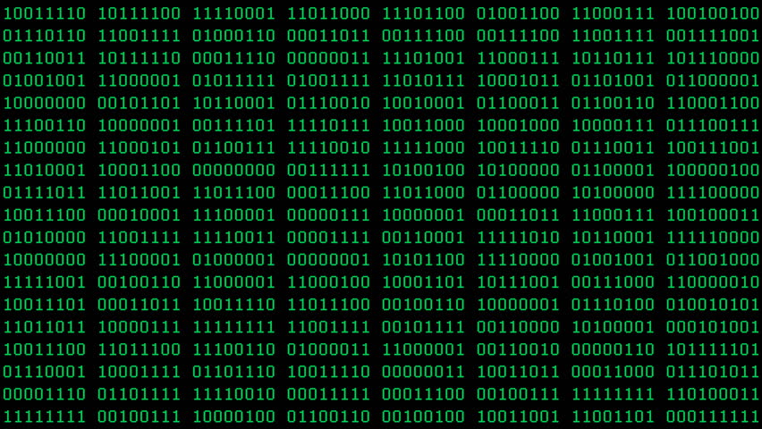 green 8-bit scrolling binaries screensaver 60fps: video de stock ...