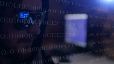 Hacker Using Laptop Lots Digits On Stock Footage Video (100% Royalty ...