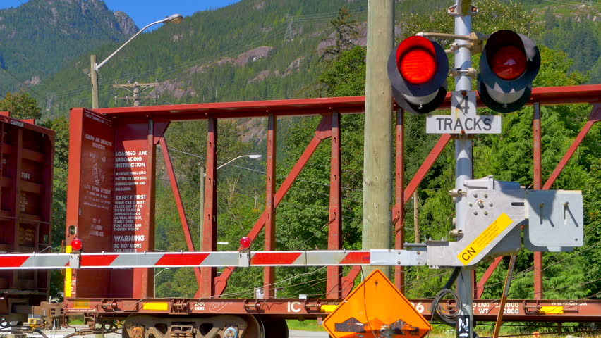 4k flashing red signal light railroad Stock Footage Video (100% Royalty ...