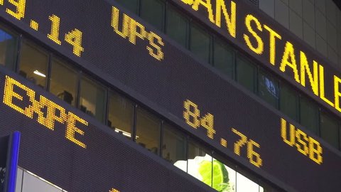 Stock Market Scrolling Ticker Quotes Stock Footage Video (100% Royalty ...