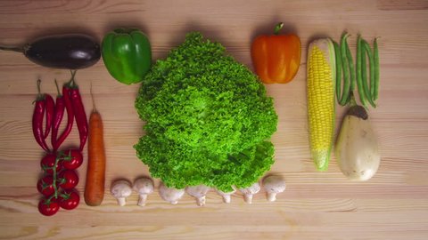Moving Vegetables On Kitchen Table Harvest Stock Footage Video (100% ...