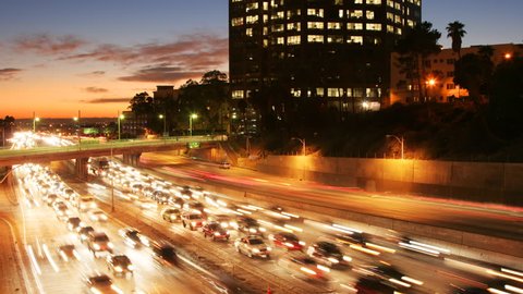 Time Lapse Busy Freeway Los Angeles Stock Footage Video (100% Royalty ...