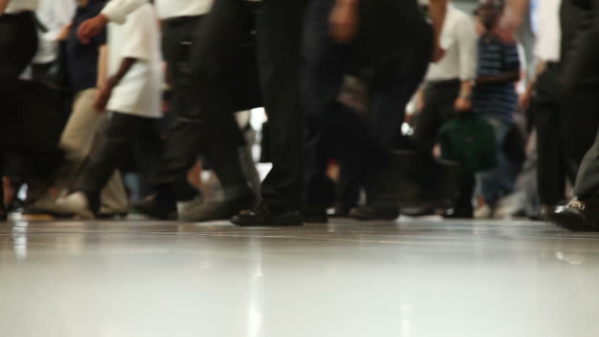 Hundreds of Office Workers Walking Stock Footage Video (100% Royalty ...