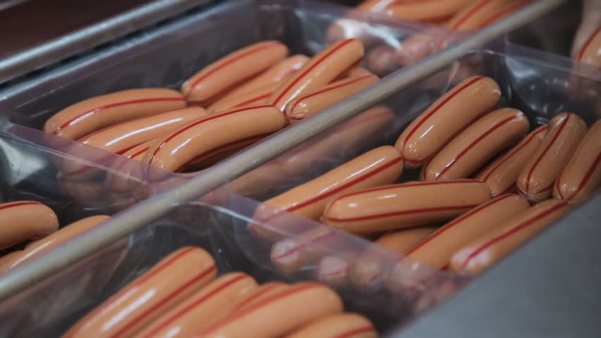 Packaging Sausage On Production Stock Footage Video (100% Royalty-free ...