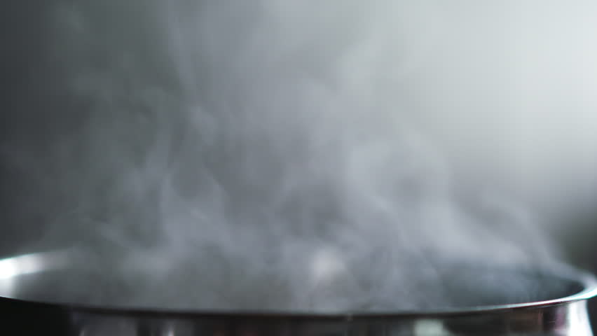 steam rising pot boiling water on Stock Footage Video (100% Royalty ...