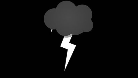 Cartoon Animated Thundercloud Loop Alpha Channel Stock Footage Video ...