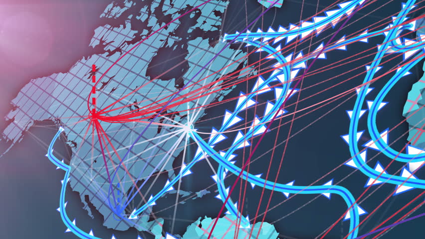 World Data Flow International Trade Network Stock Footage Video (100% ...