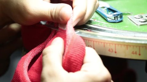 Factory Worker Threading Clothing Stock Footage Video (100% Royalty ...