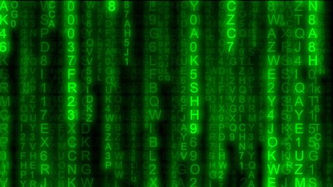 Green Binary Code Falling Down Matrix Stock Footage Video (100% Royalty ...