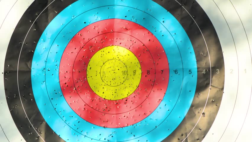 Archery Target with Arrow Holes Stock Footage Video (100% Royalty-free ...