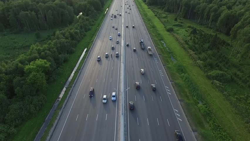 Aerial View of Traffic On Stock Footage Video (100% Royalty-free ...