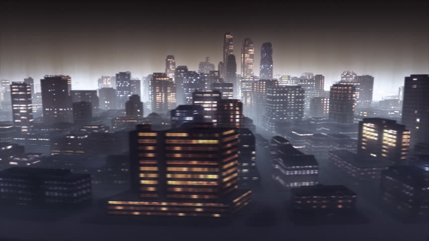 3d Animated Cityscape By Night. Stock Footage Video (100% Royalty-free ...