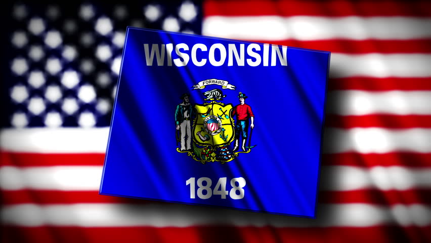 flag wisconsin shape state usa background Stock Footage Video (100% ...