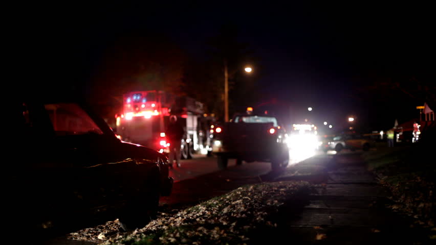 Emergency Crews at Night Time Stock Footage Video (100% Royalty-free ...