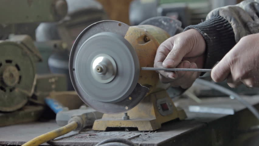 Grinding a Steel Rod for Stock Footage Video (100% Royalty-free ...
