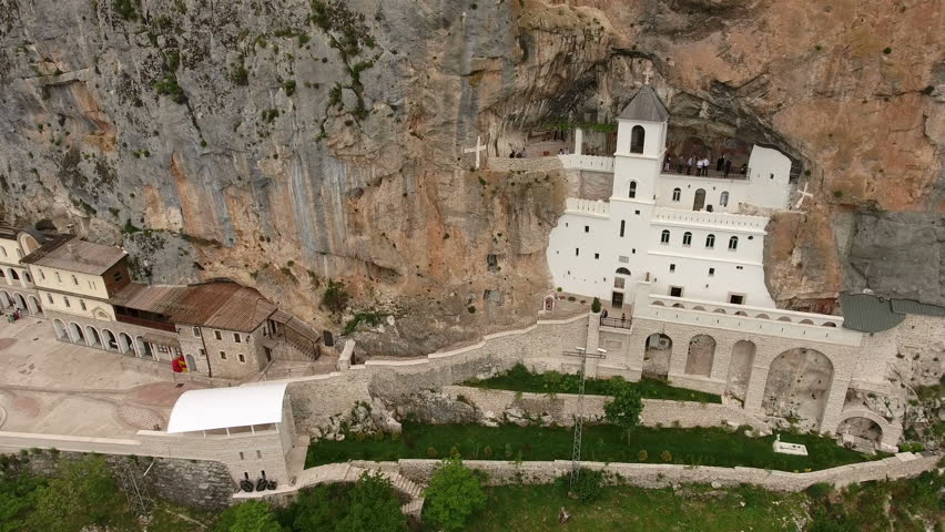 The Upper Ostrog Monastery Houses Stock Footage Video (100% Royalty ...