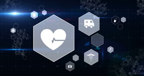 health care medical icons loop background Stock Footage Video (100% ...