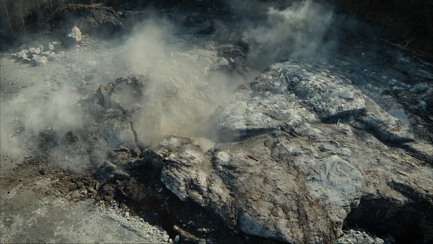 Aerial Shot of Destructed Ground Stock Footage Video (100% Royalty-free ...