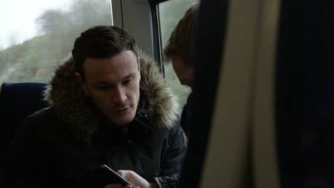 Two Men Train Carriage Look Text Stock Footage Video (100% Royalty-free ...