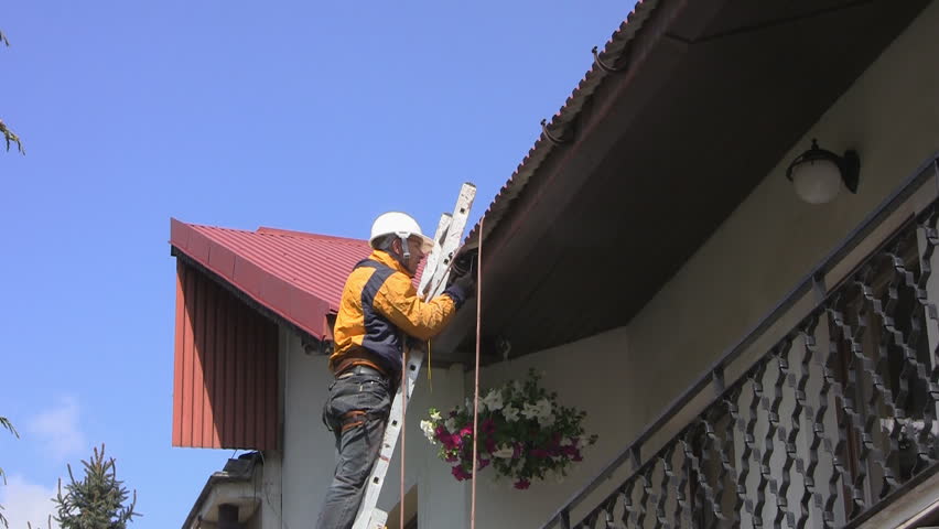 Fixing Gutter Stock Footage Video (100% Royalty-free) 1875691 ...
