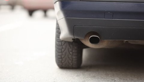 Rear View On Car Discharge Pipe Stock Footage Video (100% Royalty-free ...