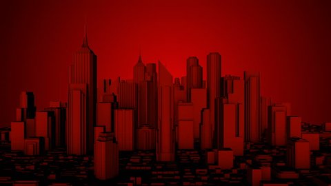 City Fly Through Red Seamless Loop Stock Footage Video (100% Royalty ...