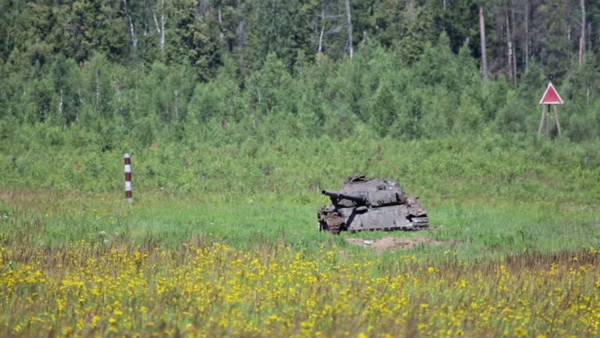 Old Tank Target On Military Stock Footage Video (100% Royalty-free ...