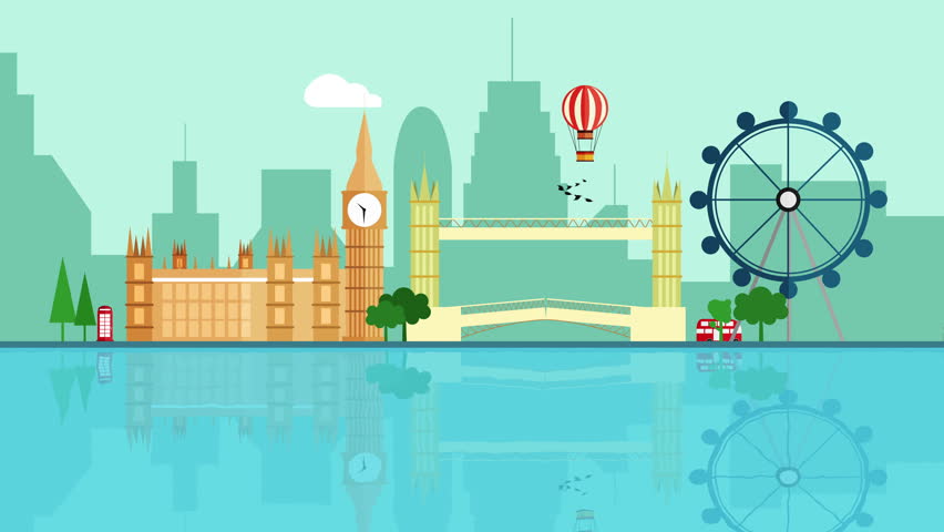 Animation London Detailed Skyline Space Your Stock Footage Video (100% ...