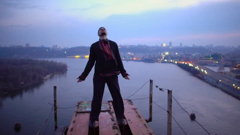 Young Man Standing On Top Bridge Stock Footage Video (100% Royalty-free ...
