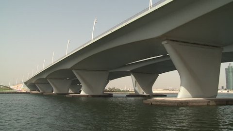 Al Garhoud Bridge Dubai Panright Below Stock Footage Video (100% ...
