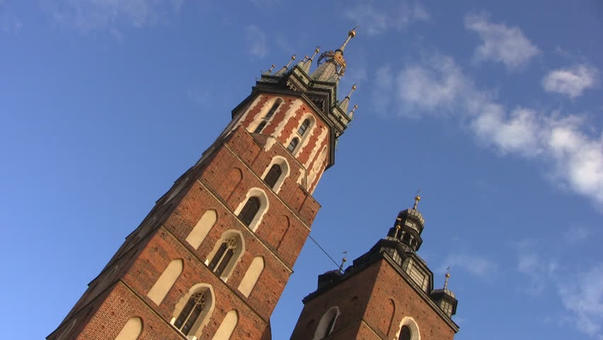 saint mary's basilica krakow poland Stock Footage Video (100% Royalty ...