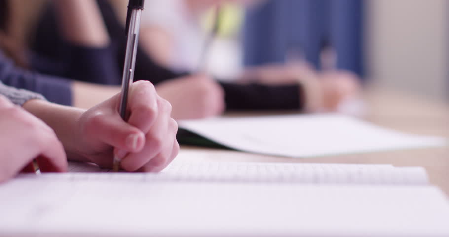 4k students school uniform taking exam Stock Footage Video (100% ...