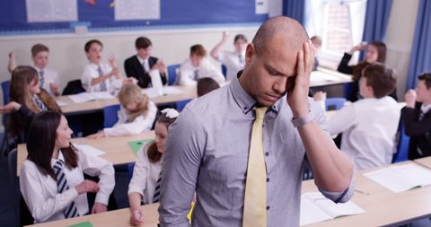 4k Portrait Unhappy Class Teacher While Stock Footage Video (100% ...