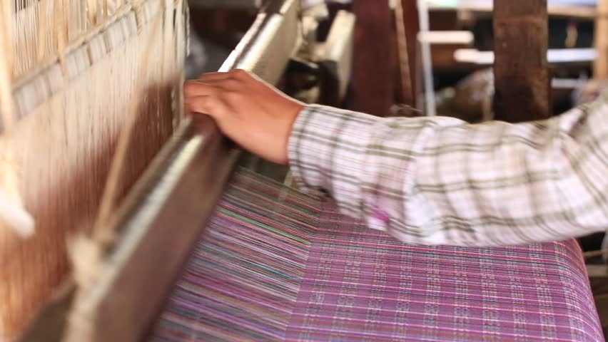 traditional burmese textile manufacture craft village Stock Footage ...