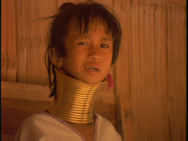 girl susan tribe wears neck rings Stock Footage Video (100% Royalty ...