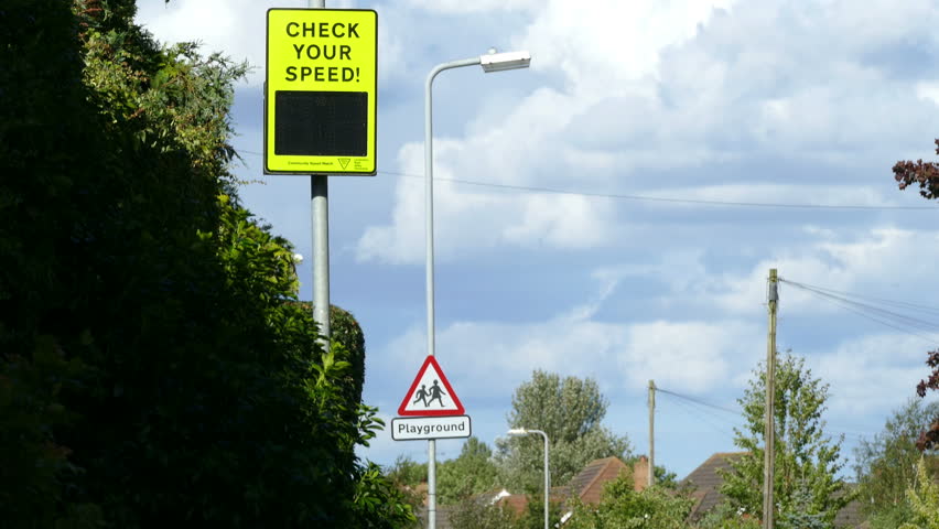 check your speed flashing warning sign Stock Footage Video (100% ...