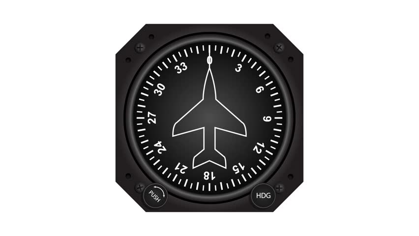 aircraft gyro compass turning animated video Stock Footage Video (100% ...
