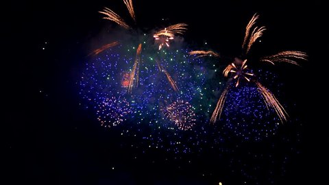 Glossy Exploding Rockets On Sparkling Fireworks Stock Vector (Royalty ...