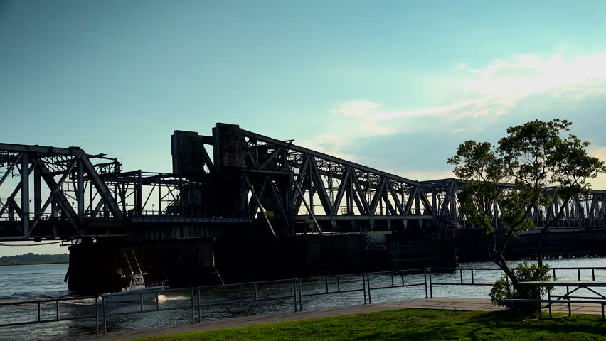 Train Drawbridge for Commuter Railroad Stock Footage Video (100% ...