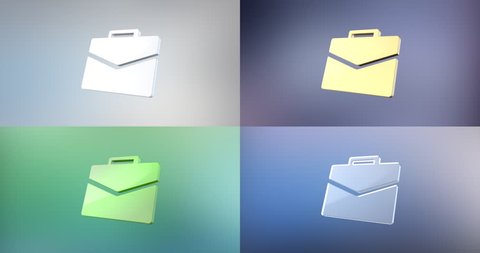 Animated Briefcase 3d Icon Loop Modules Stock Footage Video (100% ...